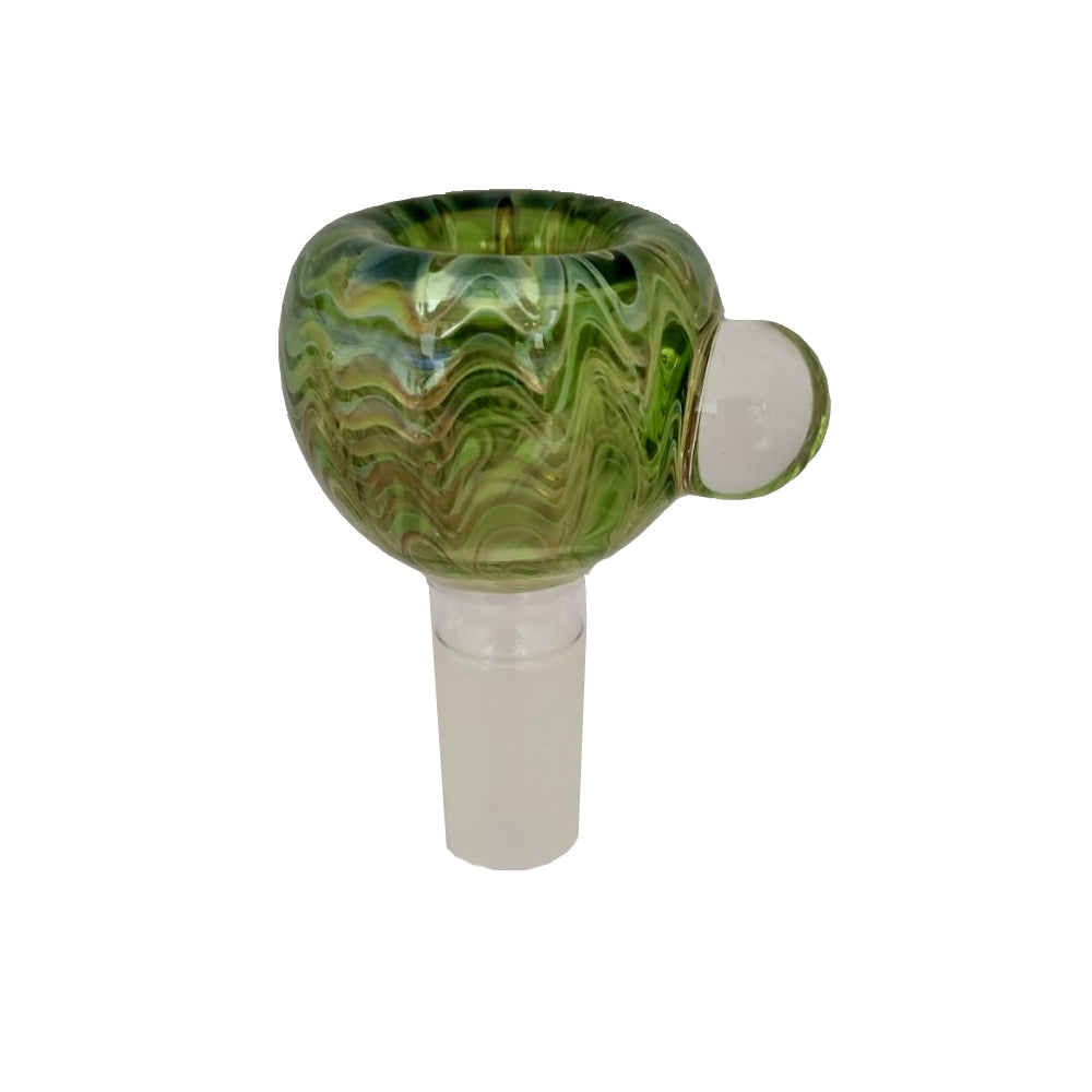 Matty White Glass 14mm Worked Slide Green – The Treasure Chest FL